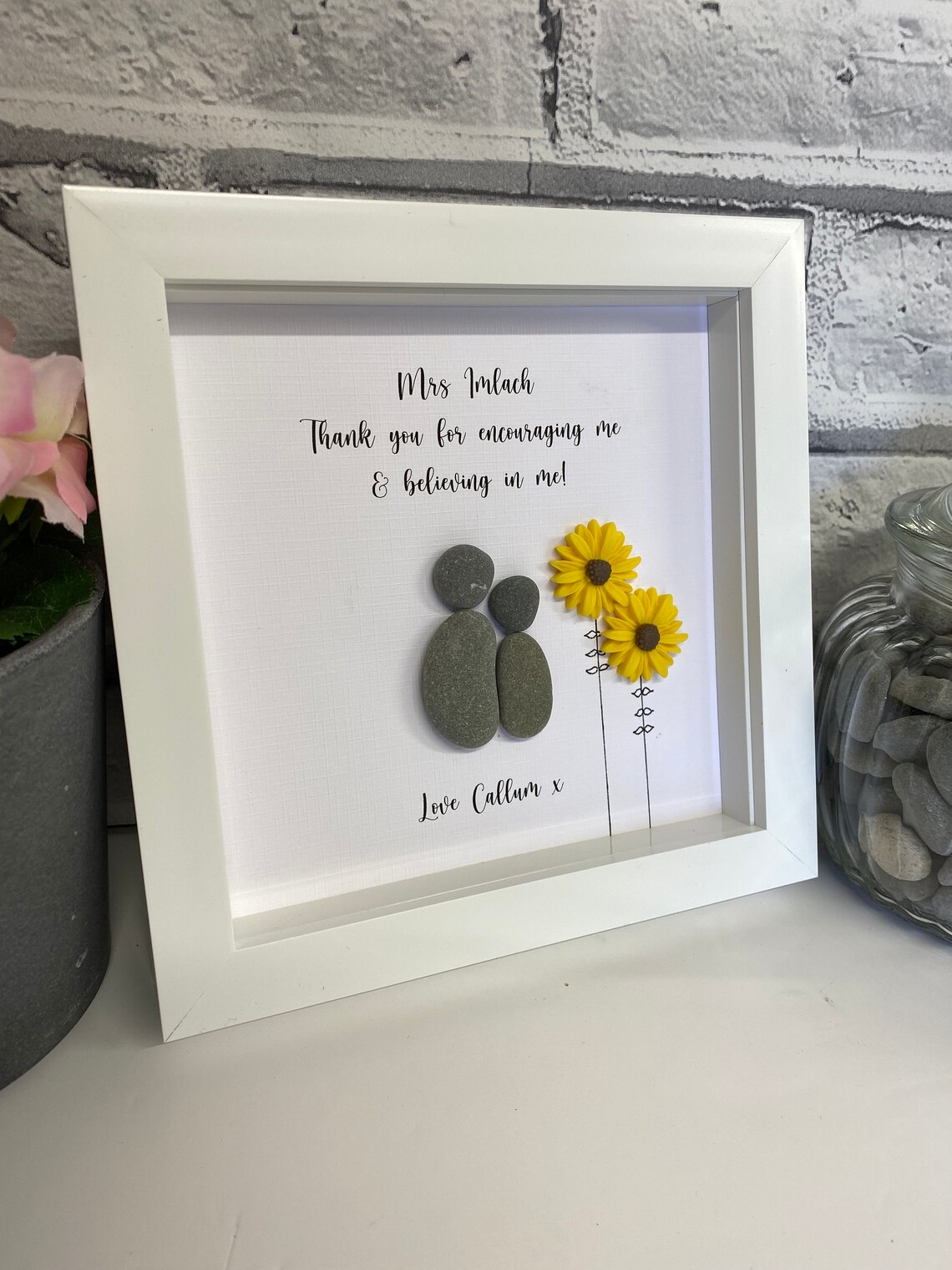 Teacher Gift, Thank You Teacher, Teacher Pebble Art, Personalised Gifts ...