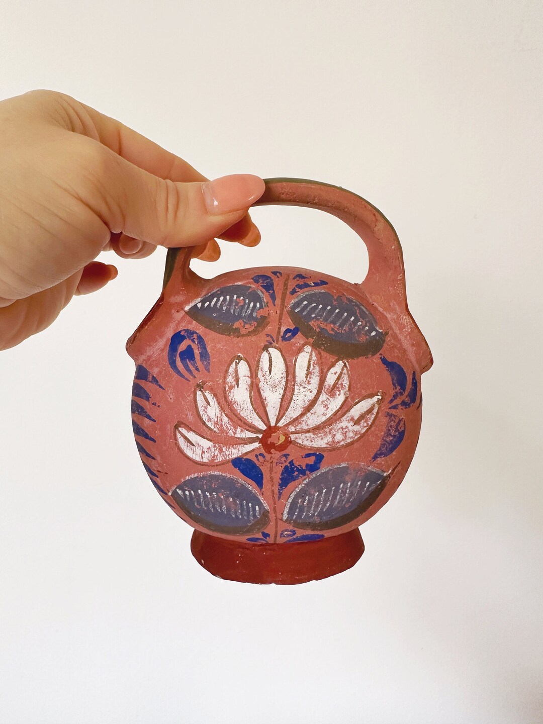 Vintage Mexican Wedding Vase Hand Painted Pottery - Etsy