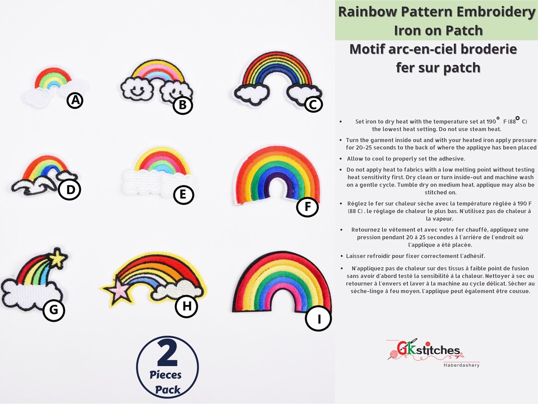 Rainbow High-quality Patch (2 Pieces Pack) Sew On, Embroidered Patches ...