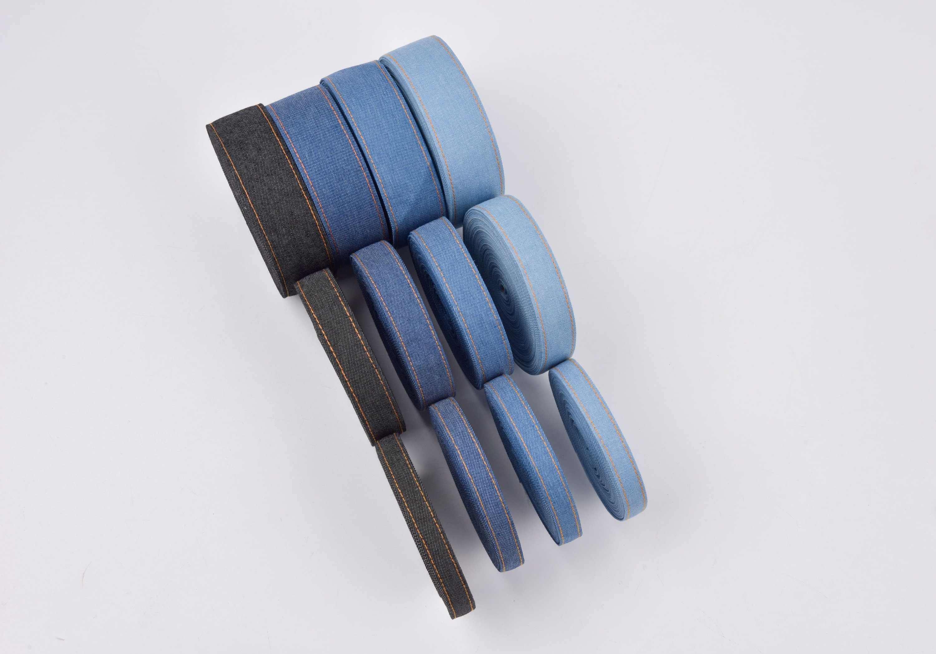 Denim Webbing With Side Stitches: Bag Straps, Upholstery - Sold by Half ...