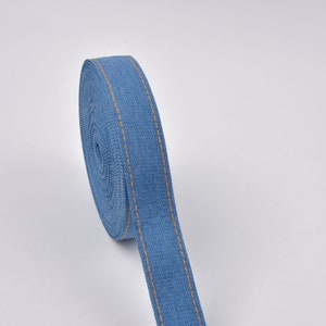 Denim Webbing With Side Stitches: Bag Straps, Upholstery - Sold by Half ...