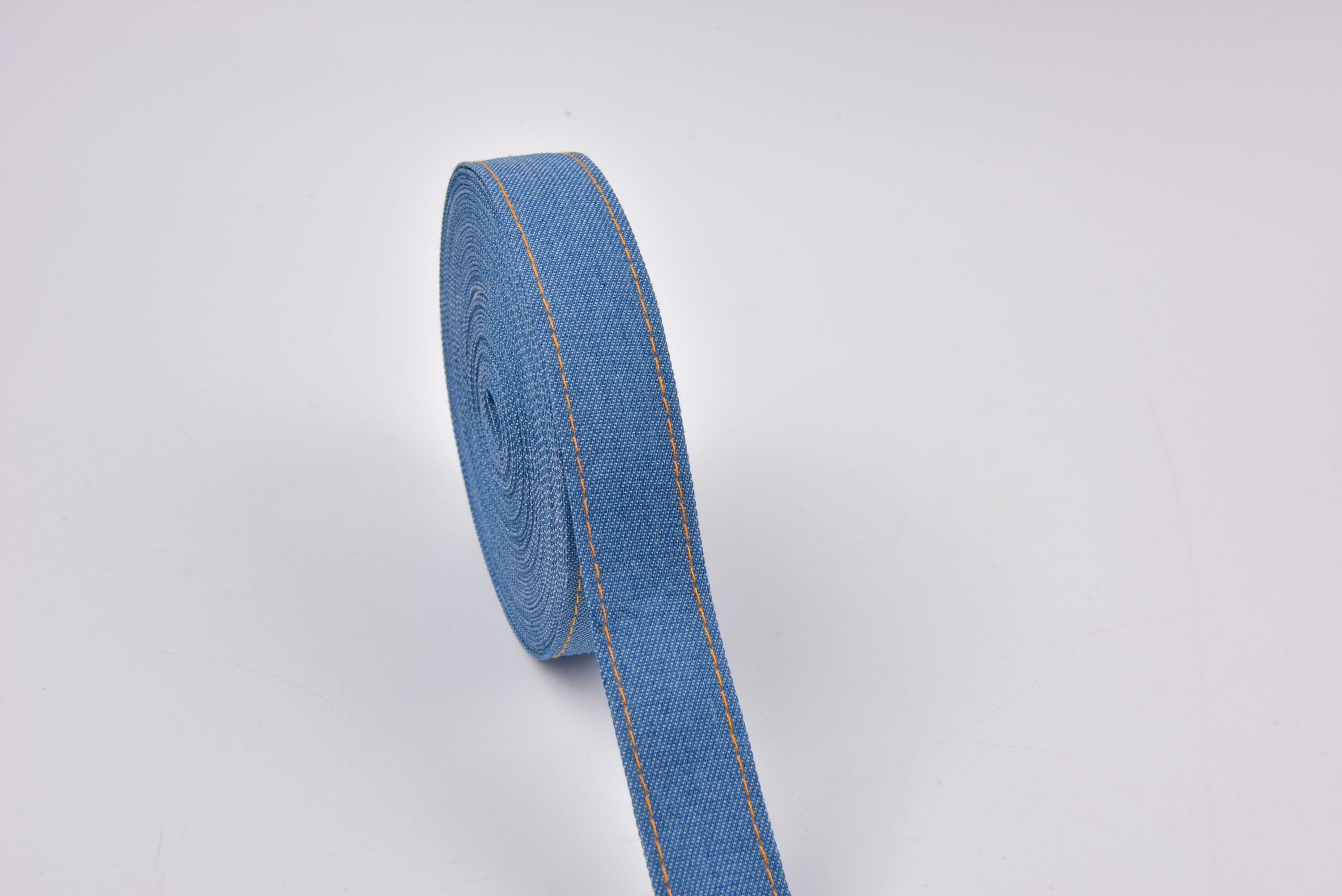 Denim Webbing With Side Stitches: Bag Straps, Upholstery - Sold by Half ...