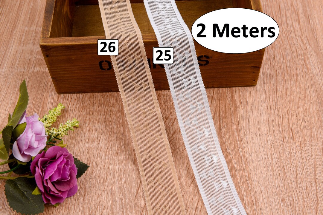 Decorative Elastic Trim With Lace Edging - Scallop Edging ( 2 Meters ...