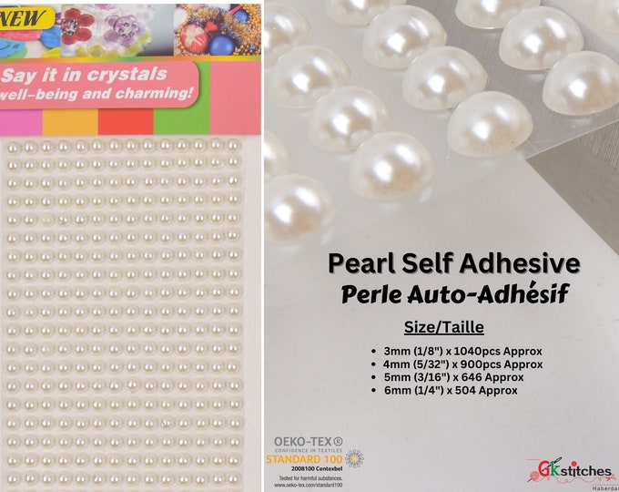 Horizon Pearl Stickers Pack of 10 Decorative Pearl Stickers Stick on ...