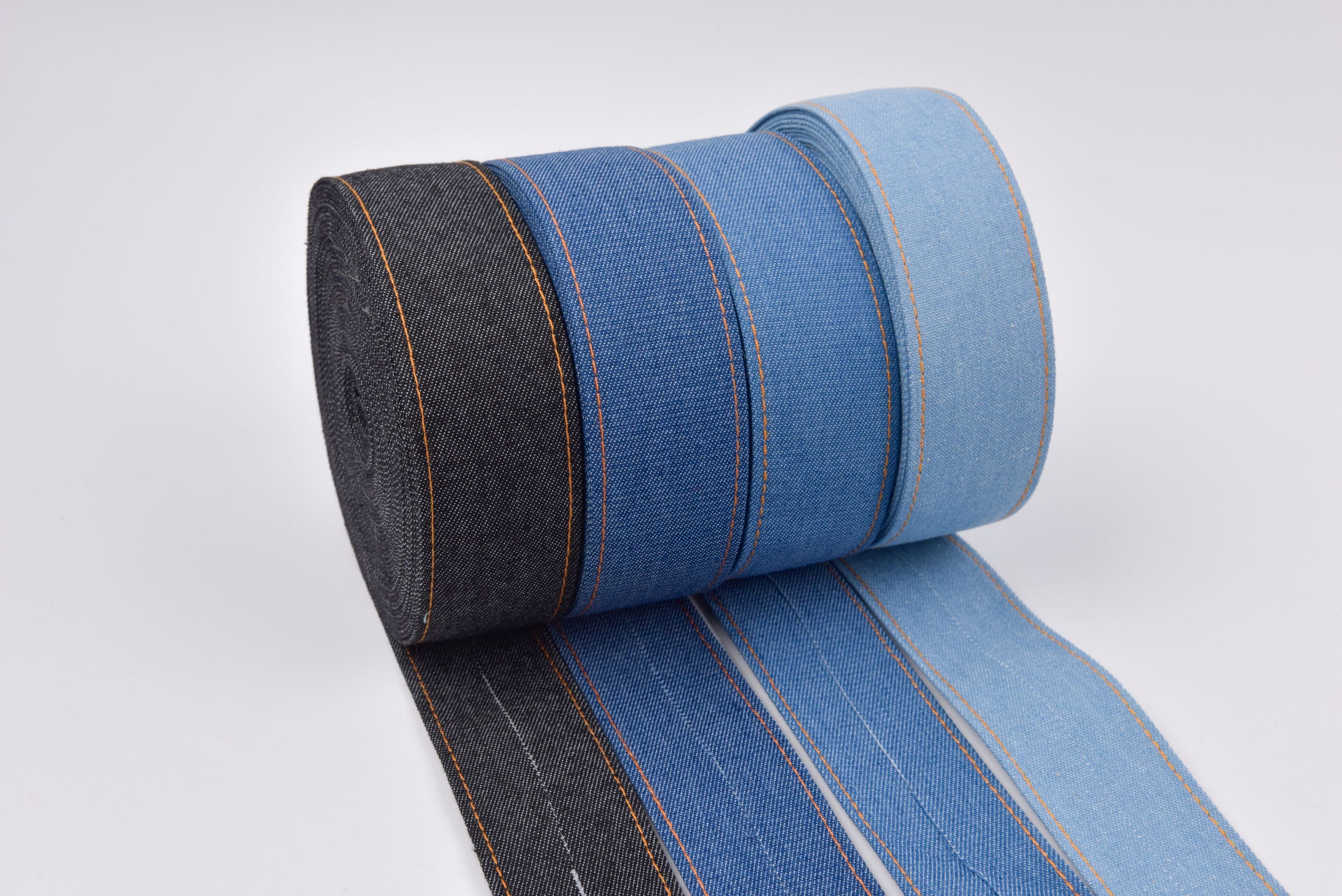 Denim Webbing With Side Stitches: Bag Straps, Upholstery - Sold by Half ...
