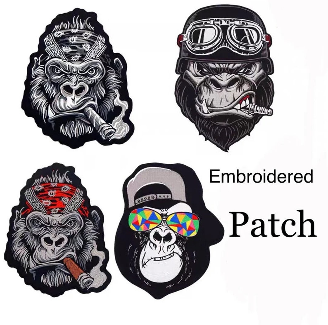 Gorilla Embroidery Patch, Gorilla Patch ,jacket Patch, Feather Patch ...