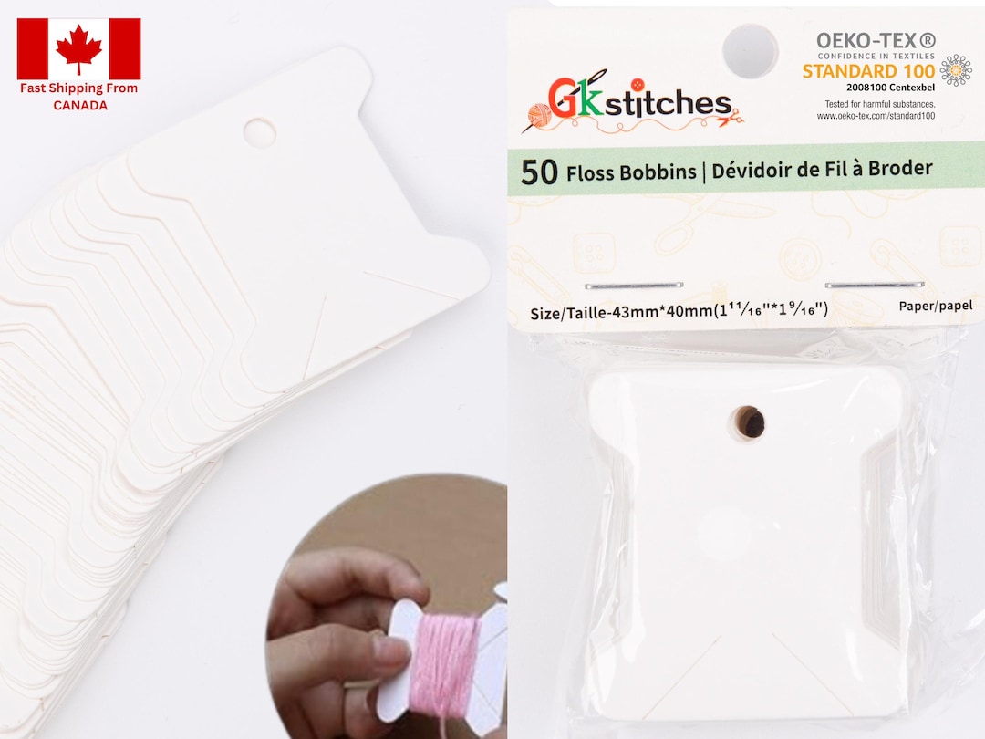 Paper Cardboard Floss Bobbins-43mm, Thread Organizer, Embroidery Floss ...