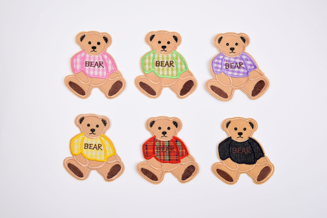 Teddy Bear Patch (2 Pieces Pack) Iron on , Sew On, Embroidered Patches ...