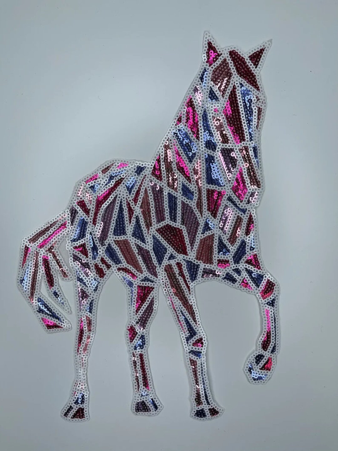 Sequin Horse Patch: Embroidered Pony Applique (19.5x27.2 Cm) - Etsy
