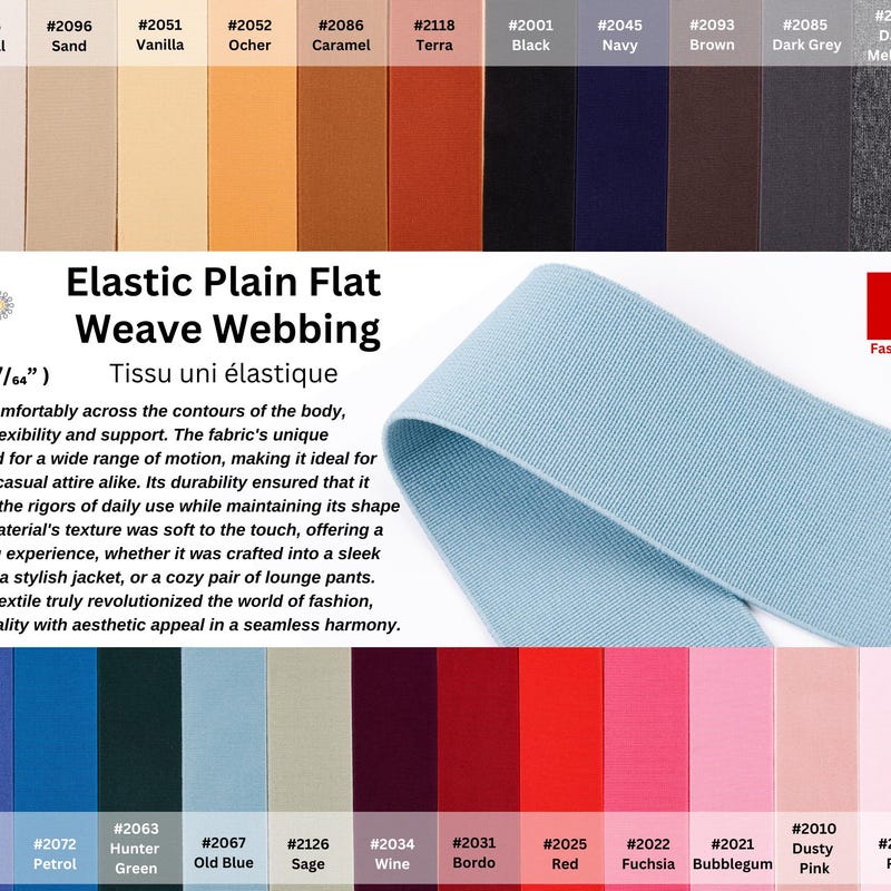 Colored Elastic 1 Inch - Etsy