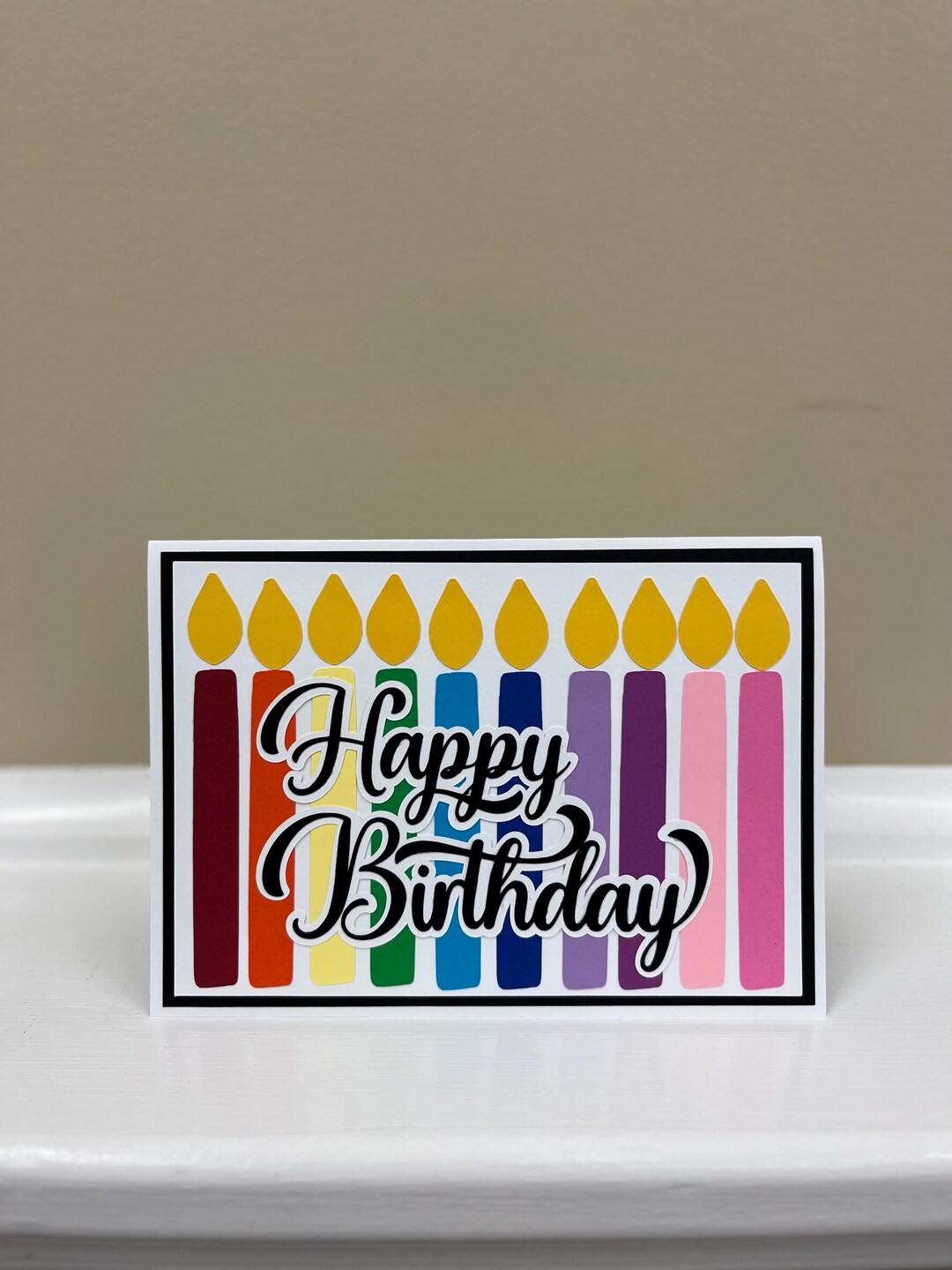 Candle Happy Birthday Card - Etsy