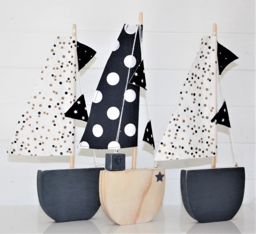 3 Sailing Boats Shelf Set Room Decor - Etsy