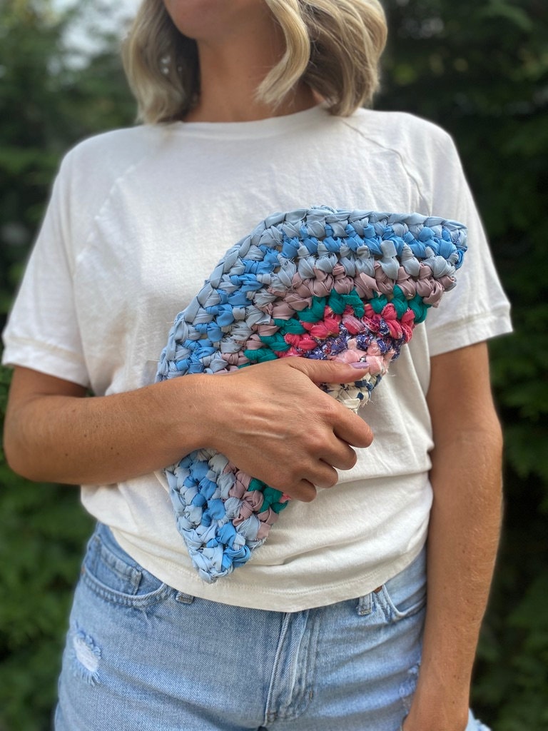 Rainbow Clutch; Rag Bag Clutch; Crochet Clutch - Etsy