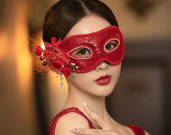 Red Masquerade Mask - Etsy