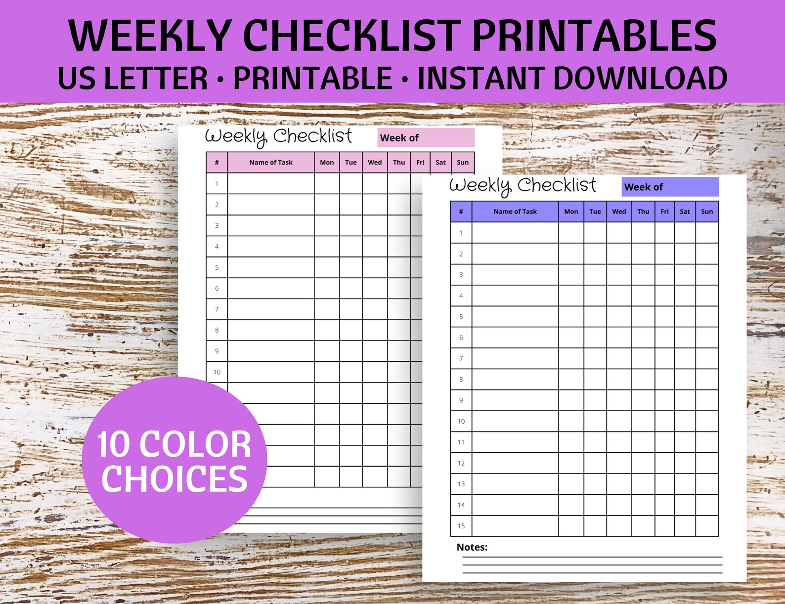 Weekly Checklist Printable, Weekly Checklist Pdf, Weekly Checklist ...