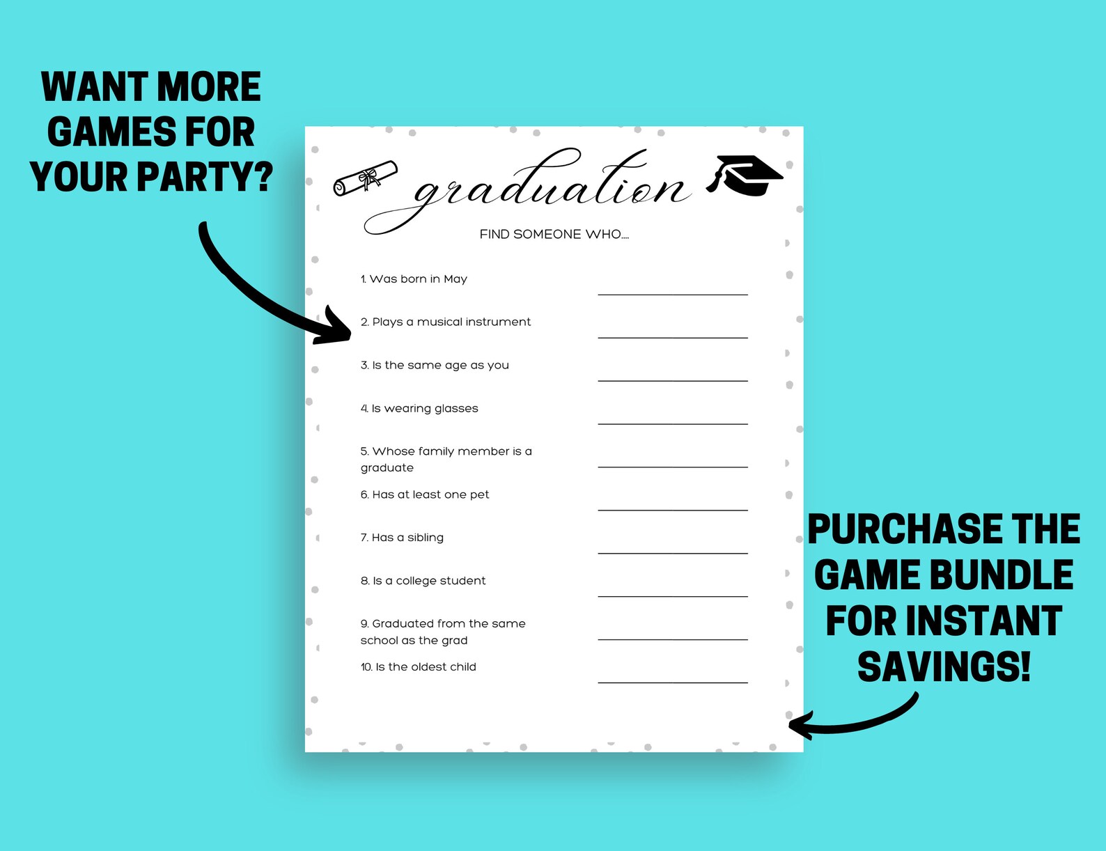 Find Someone Who Grad Game, 2023 Graduation Games, Graduation Party ...