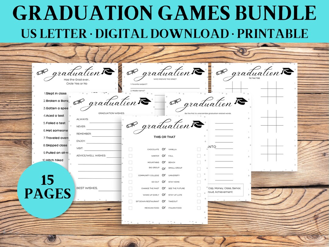 14 Graduation Games Bundle, 2024 Graduation Games, Graduation Party ...