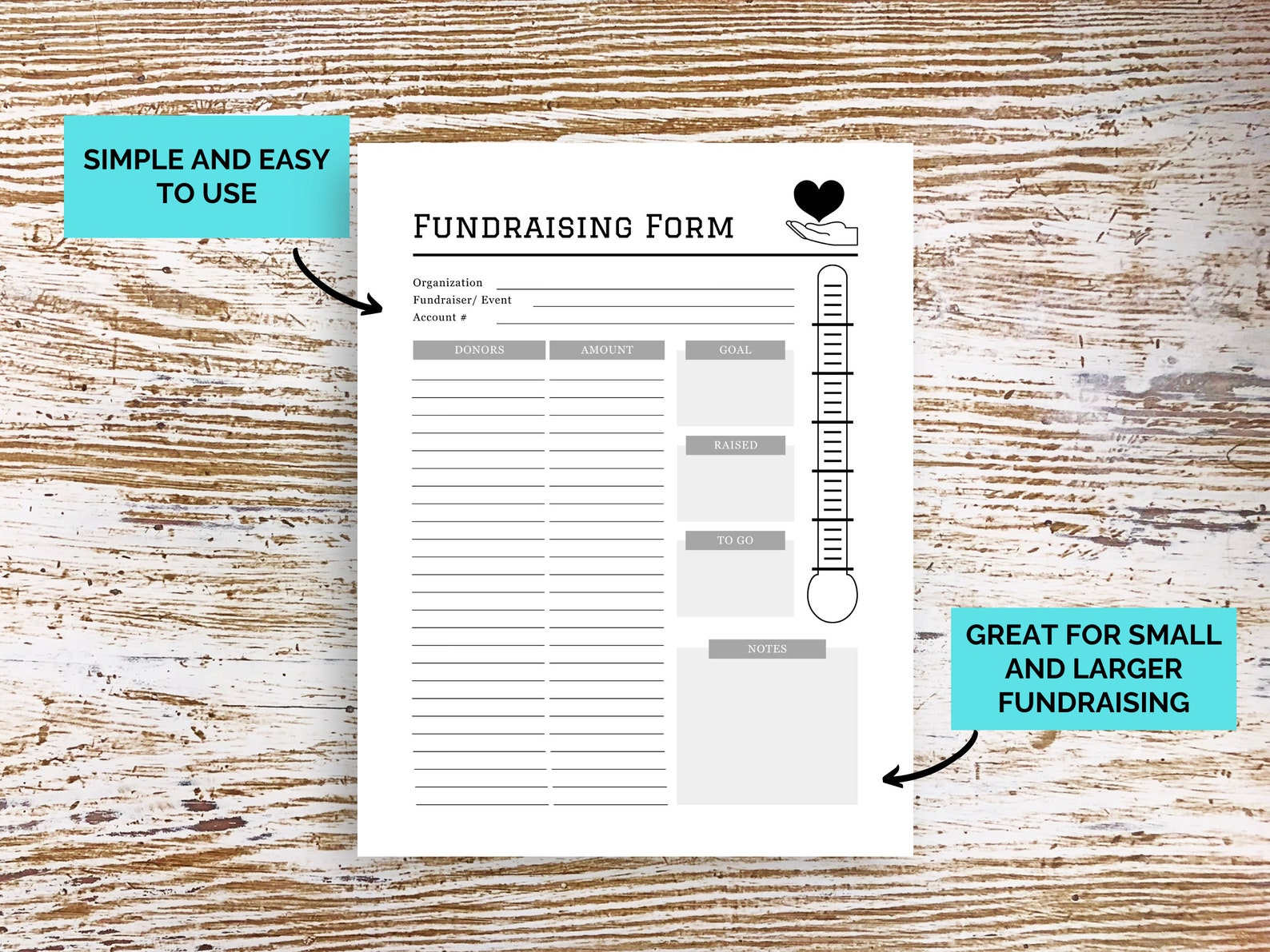 EDITABLE Fundraising Form Printable, Fundraising Form Canva ...