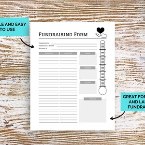 Editable Fundraising Form Printable, Donation Tracker (US Letter) (PDF ...