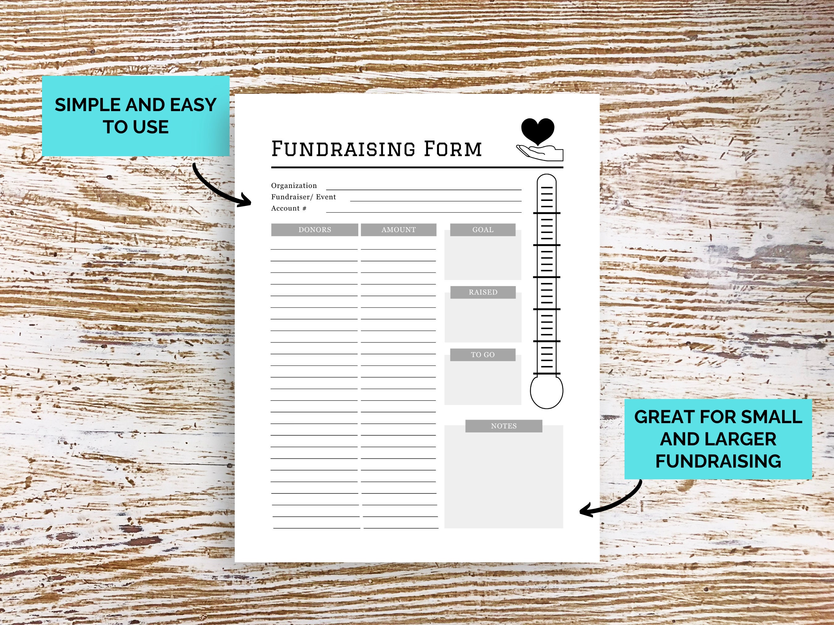 EDITABLE Fundraising Form Printable, Fundraising Form Canva ...