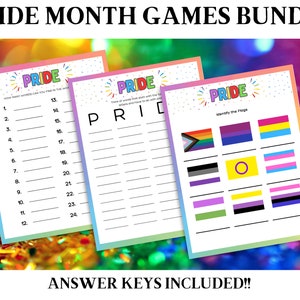 14 PRIDE Month Games Bundle Printable, LGBTQ+ Pride Party Game, Pride ...