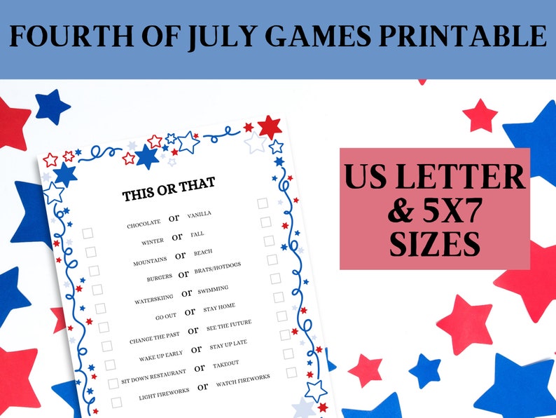 Eleven 4th of July Game Bundle Printable, INSTANT DOWNLOAD ...