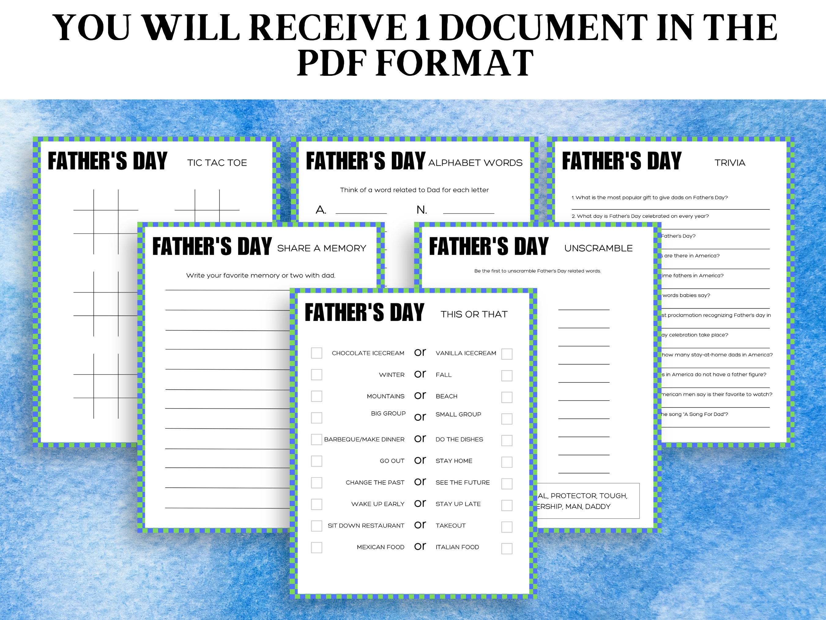 13 Father's Day Game Bundle Printable, Father's Day Games, Father's Day ...