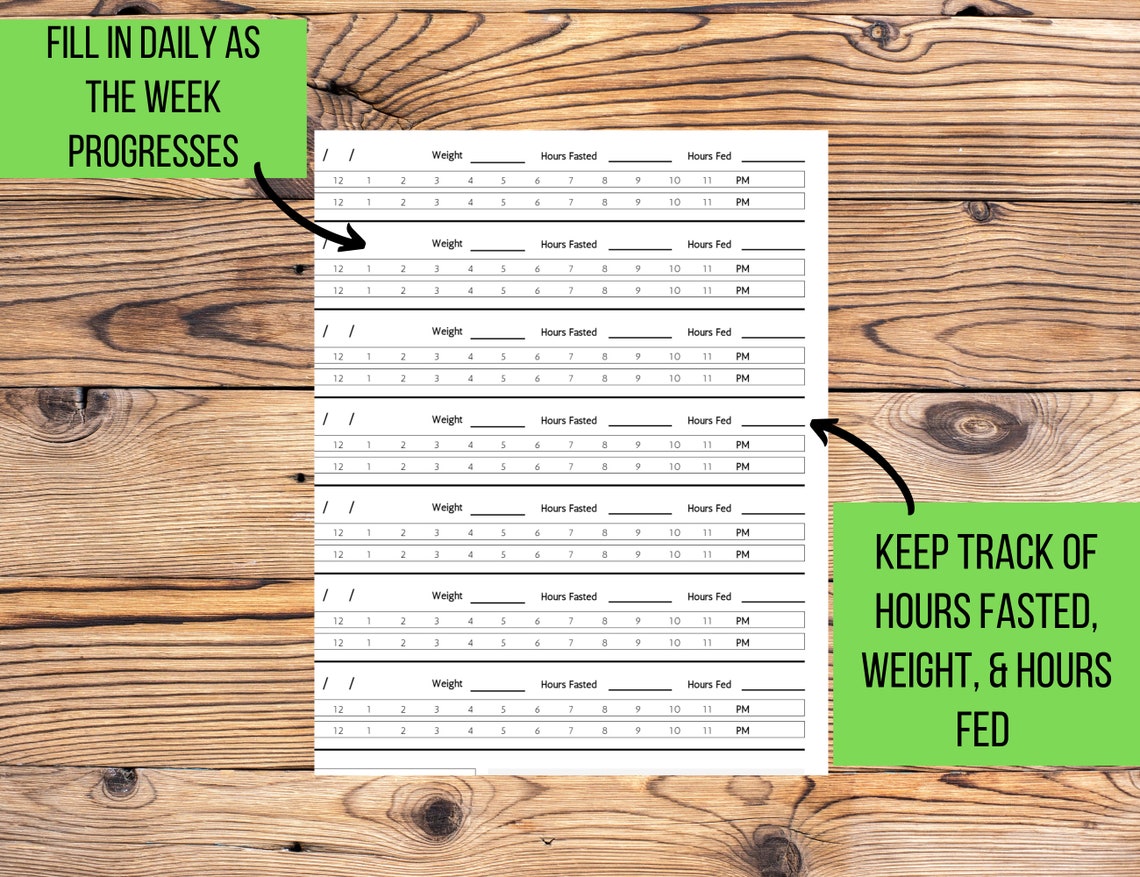 Intermittent Fasting Log Printable - Etsy
