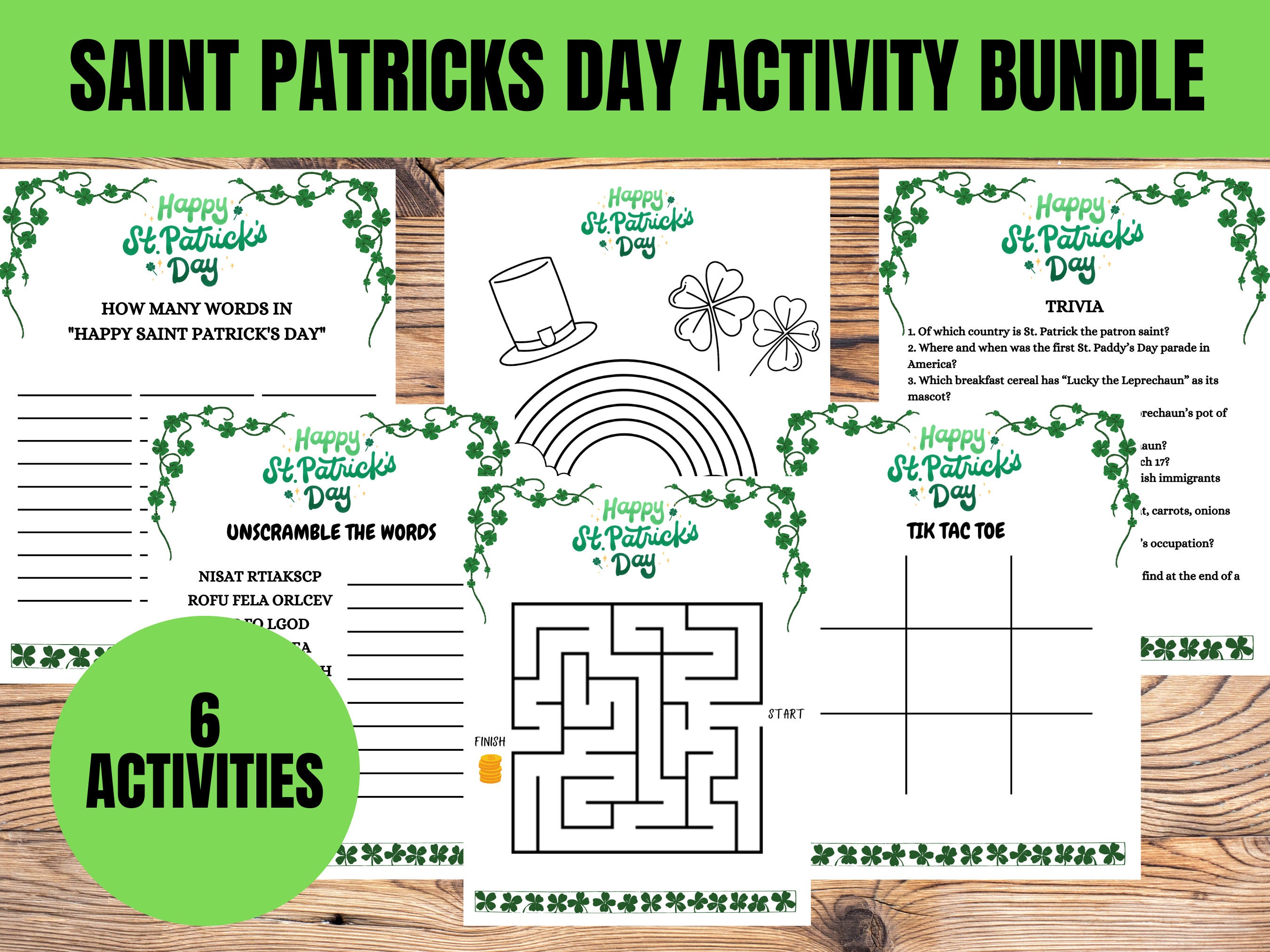 Saint Patrick's Day Activity Printable, Saint Patrick's Day Game Bundle ...