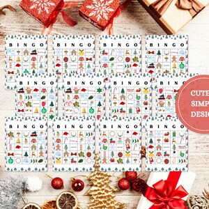 50 Page Christmas Bingo Cards Printable, Christmas Bingo Game Printable ...
