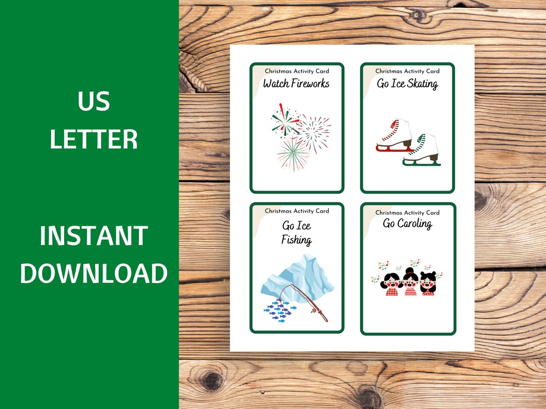 Fun Christmas Advent Activity Cards, Christmas Advent Cards, Kids ...