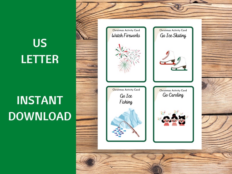 Fun Christmas Advent Activity Cards, Christmas Advent Cards, Kids ...