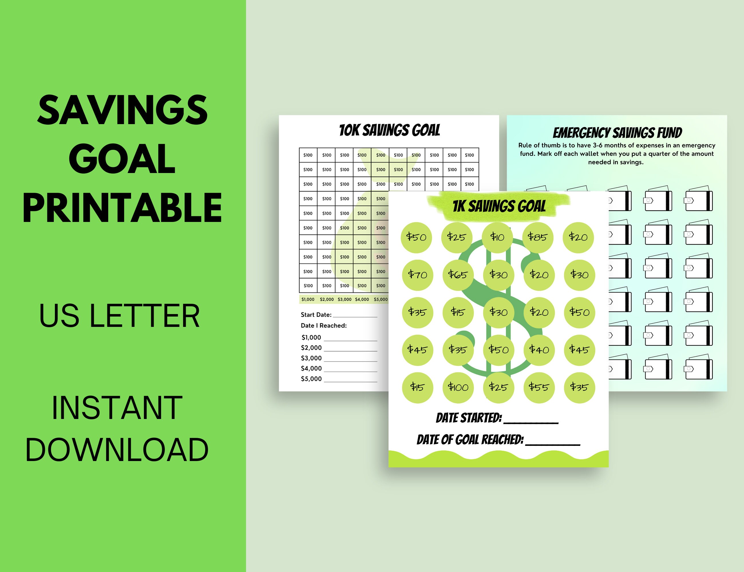 Savings' Goal Printable, Savings Goal Tracker, Savings Goal Pdf ...