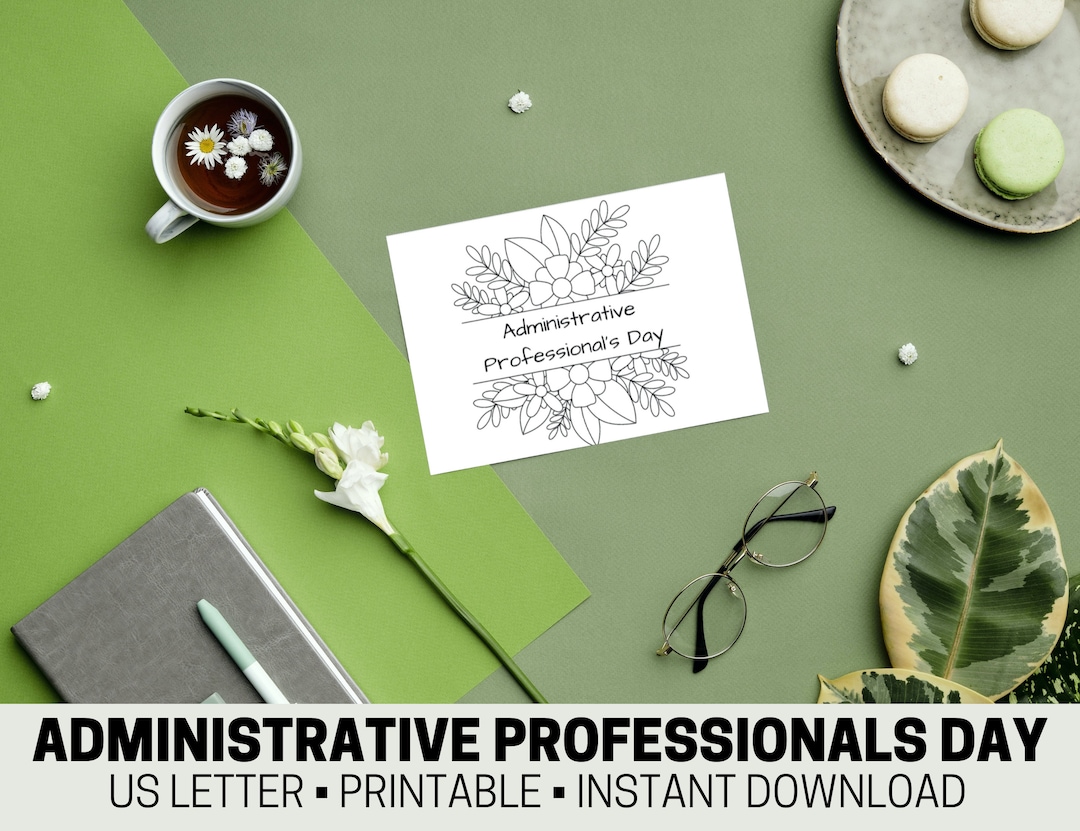Set of 8 Administrative Professional's Day Cards Printable, A7 and A2 ...