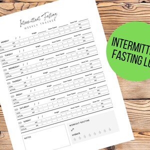 Intermittent Fasting Log Printable - Etsy