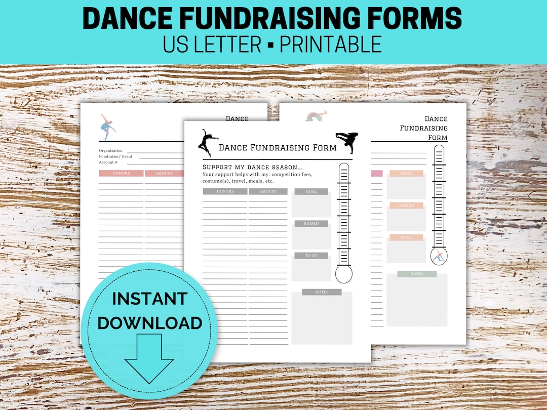 Dance Fundraising Form Printable, Dance Competition Fundraising Form ...