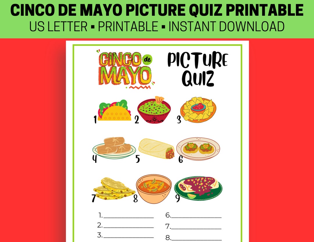 Fun Cinco De Mayo Picture Quiz Game, Cinco De Mayo Printable Games ...