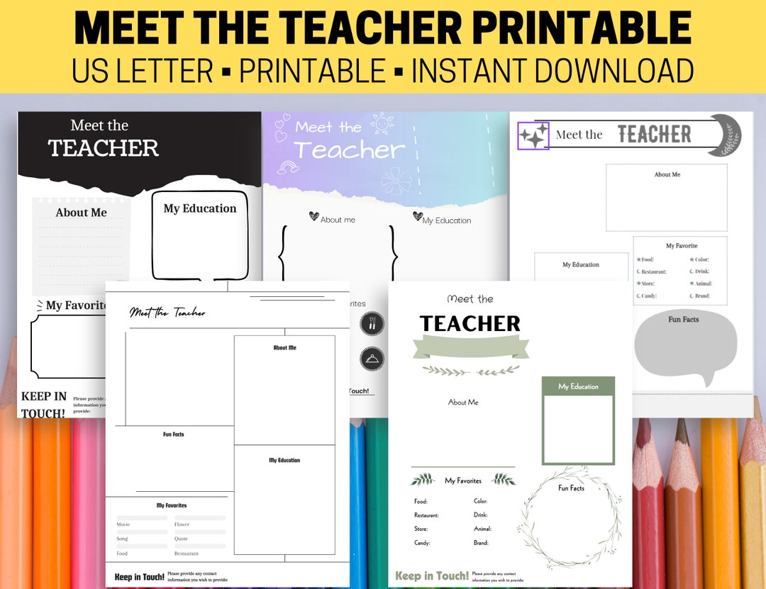 5 Editable Meet the Teacher Flyer Printable Bundle, All About My ...