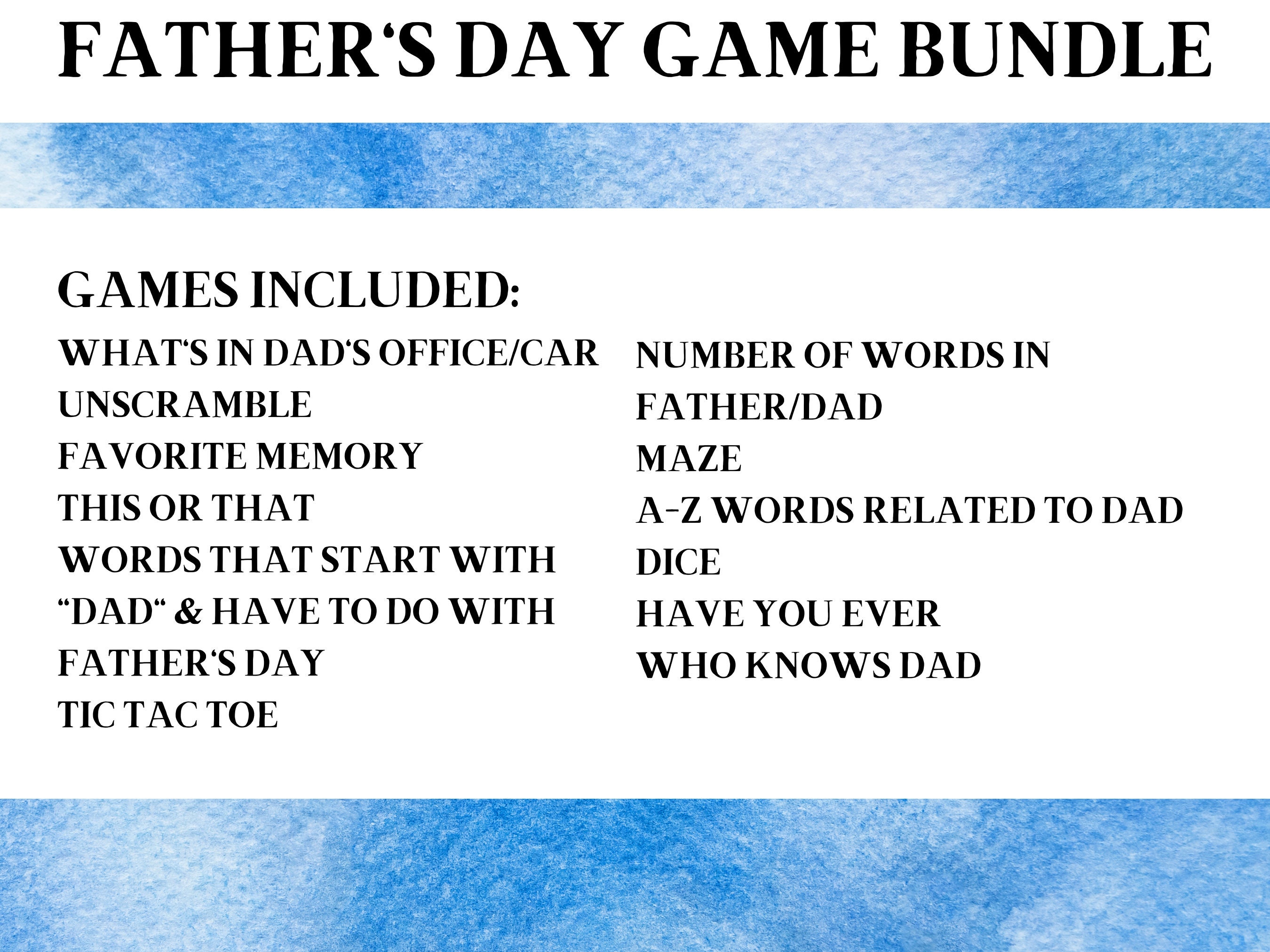 13 Father's Day Game Bundle Printable, Father's Day Games, Father's Day ...
