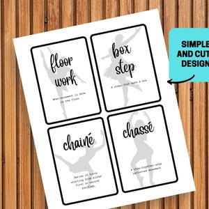 52 Dance Vocabulary Flashcards Printable, Dance Teacher Printable ...