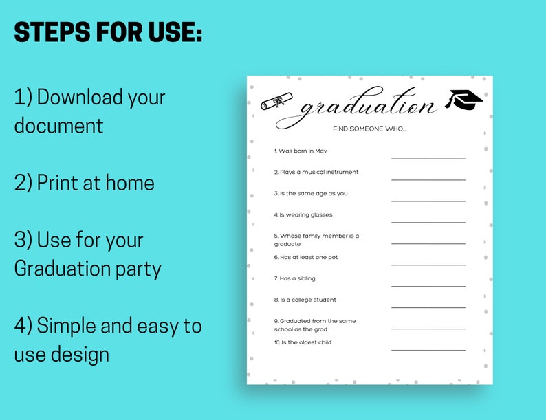 Find Someone Who Grad Game, 2023 Graduation Games, Graduation Party ...