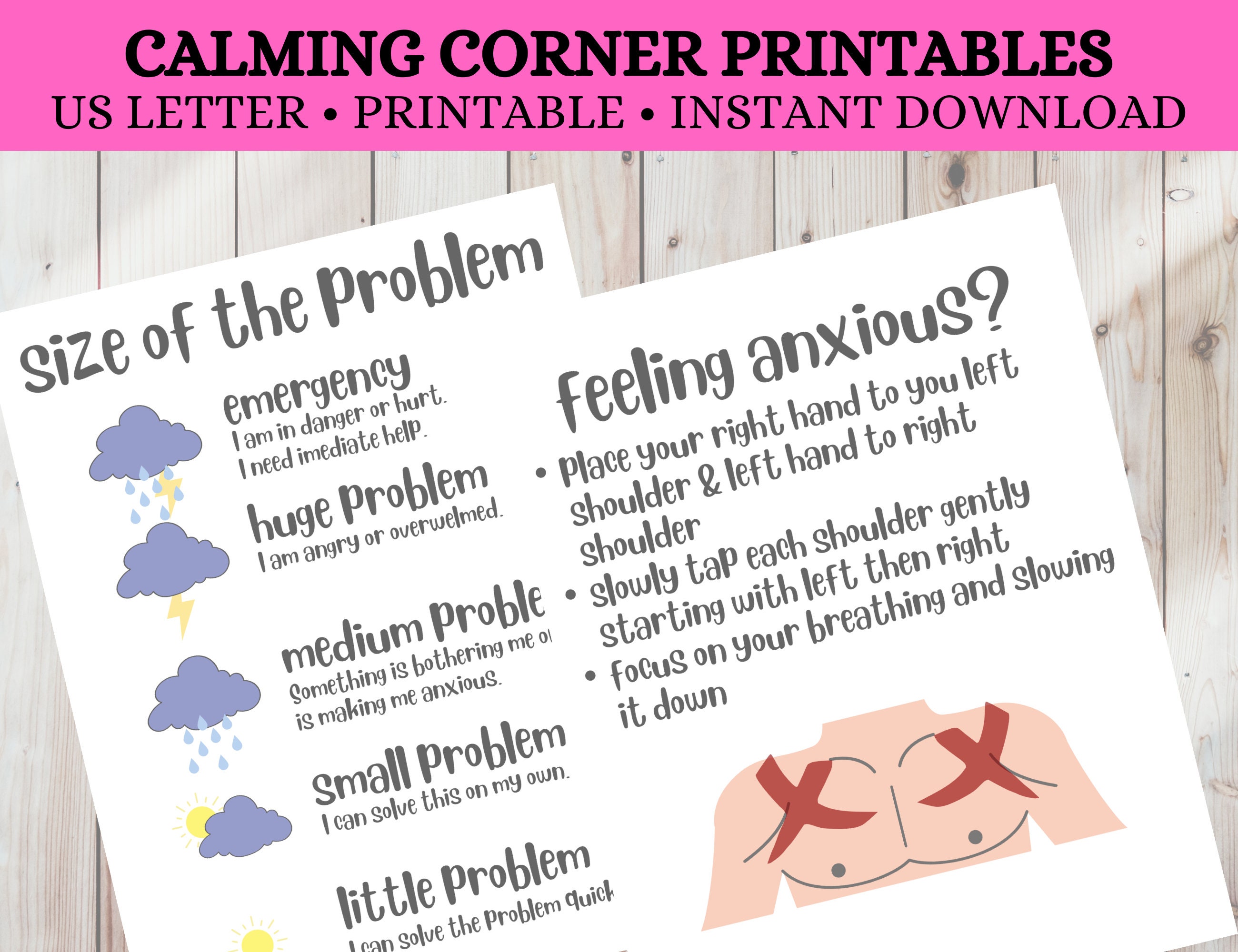 30 Page Calming Corner Bundle Printable, Calm Down Corner, Calm Down ...