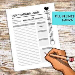 Editable Fundraising Form Printable, Donation Tracker (US Letter) (PDF ...