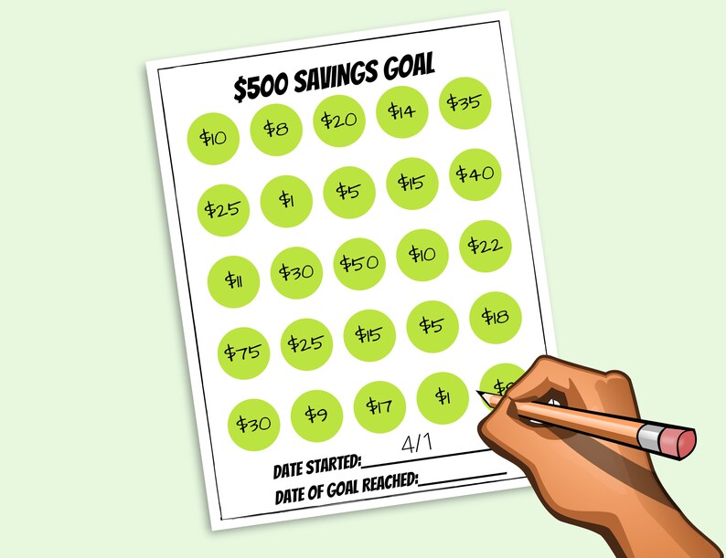 Savings' Goal Printable, Savings Goal Tracker, Savings Goal Pdf ...