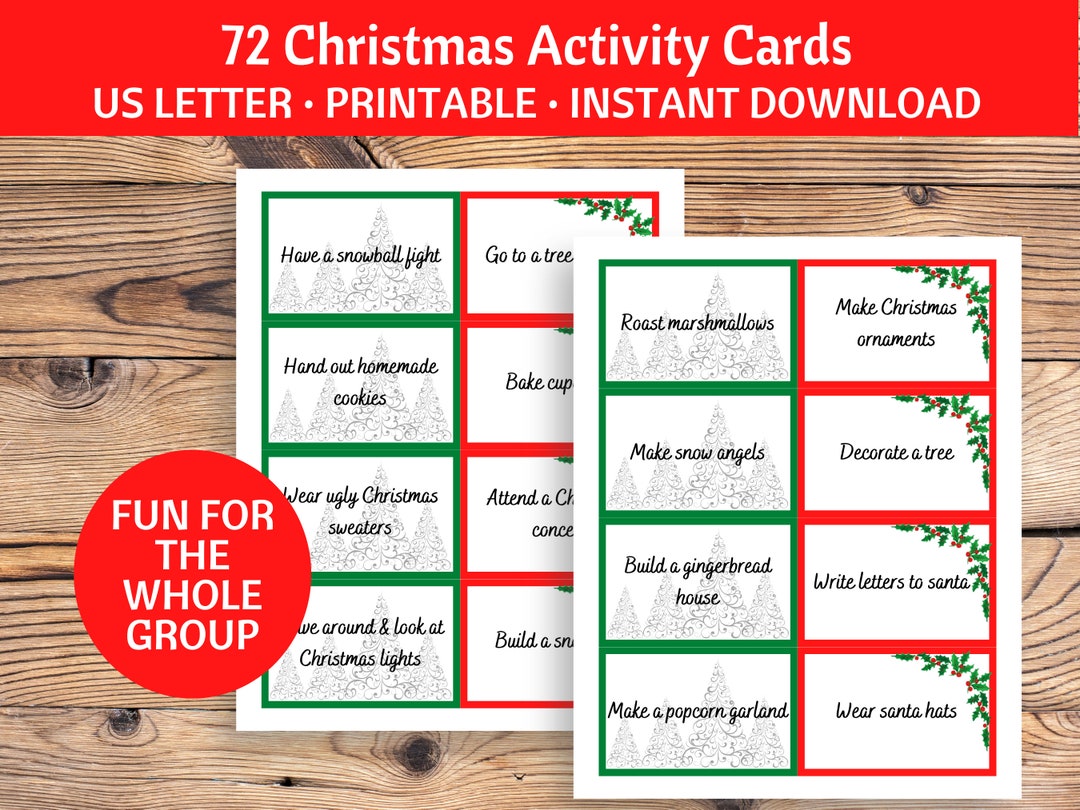 72 Christmas Activity Card Printable, Christmas Activity Printable ...