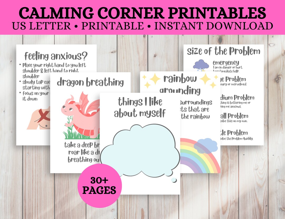 30 Page Calming Corner Bundle Printable, Calm Down Corner, Calm Down ...
