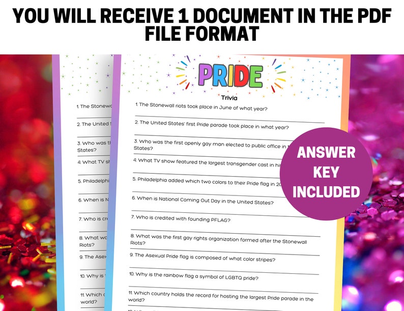 PRIDE Month Game Printable, LGBTQ+ Pride Party Game, Pride Flags Game ...