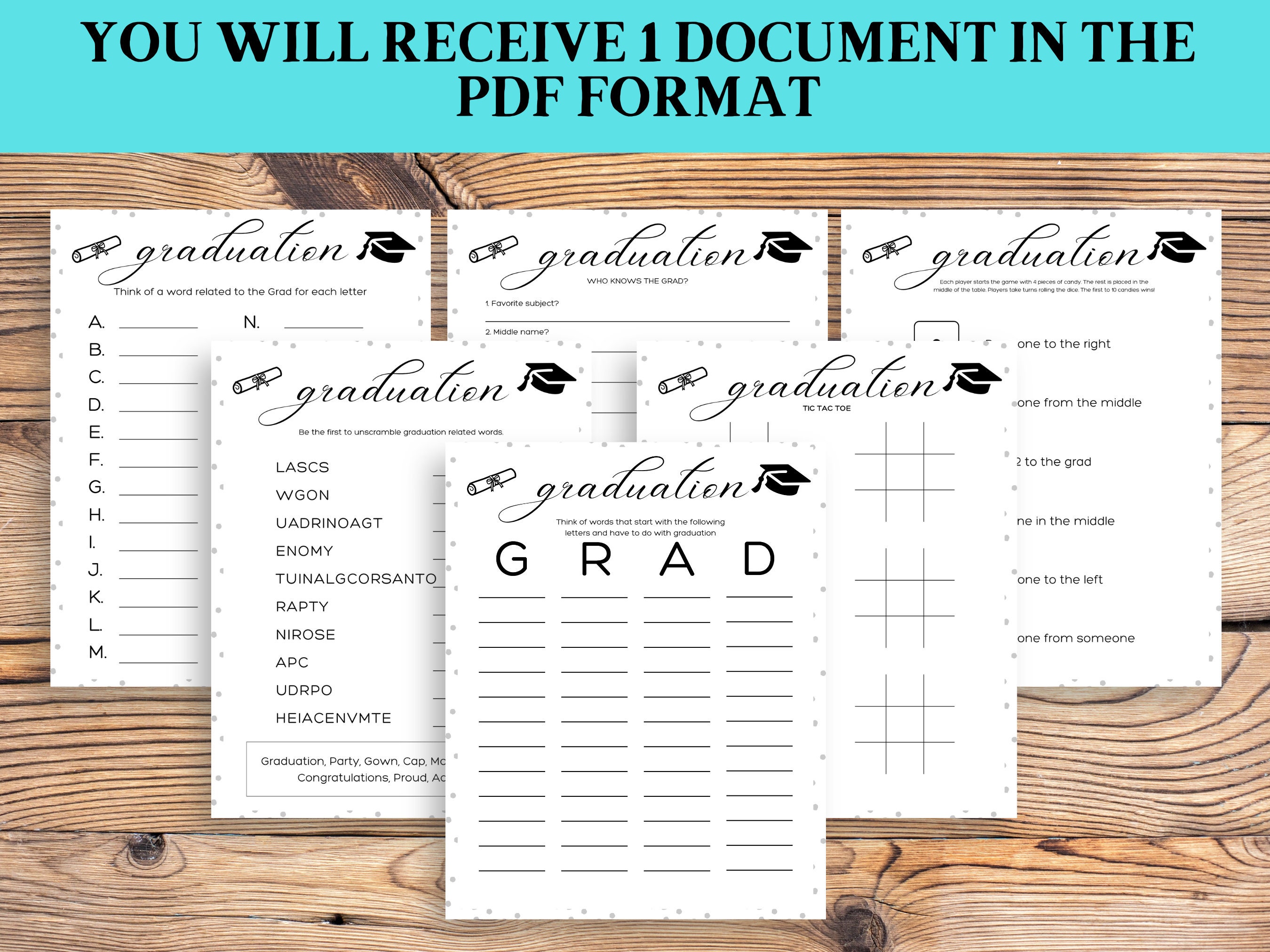 14 Graduation Games Bundle, 2024 Graduation Games, Graduation Party ...