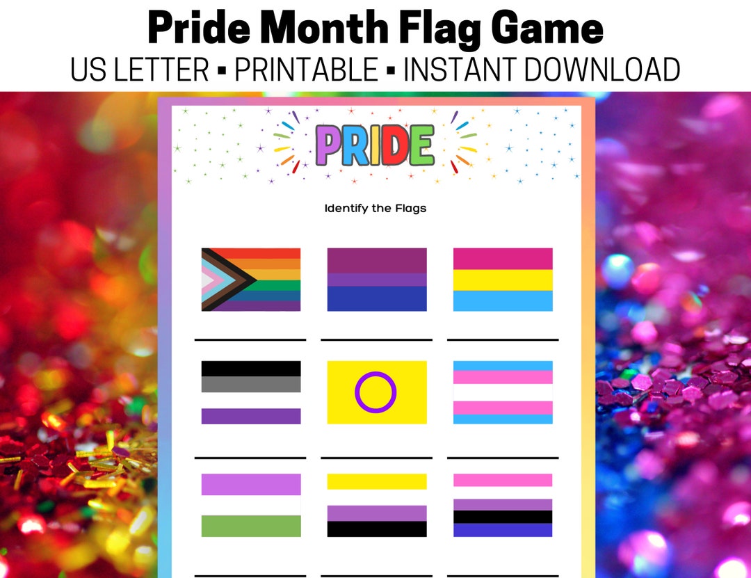 PRIDE Month Game Printable, LGBTQ+ Pride Party Game, Pride Flags Game ...