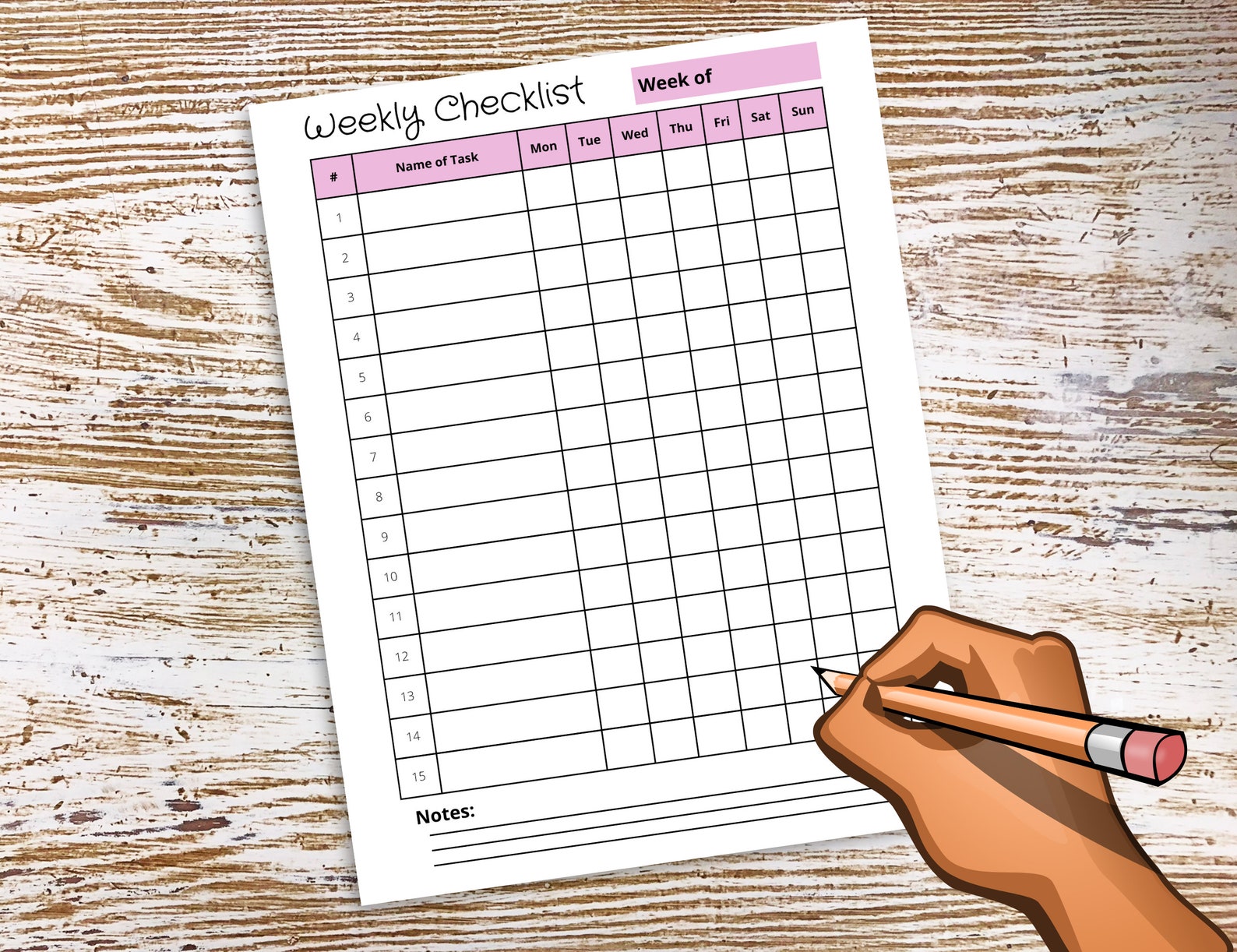 Weekly Checklist Printable, Weekly Checklist Pdf, Weekly Checklist ...
